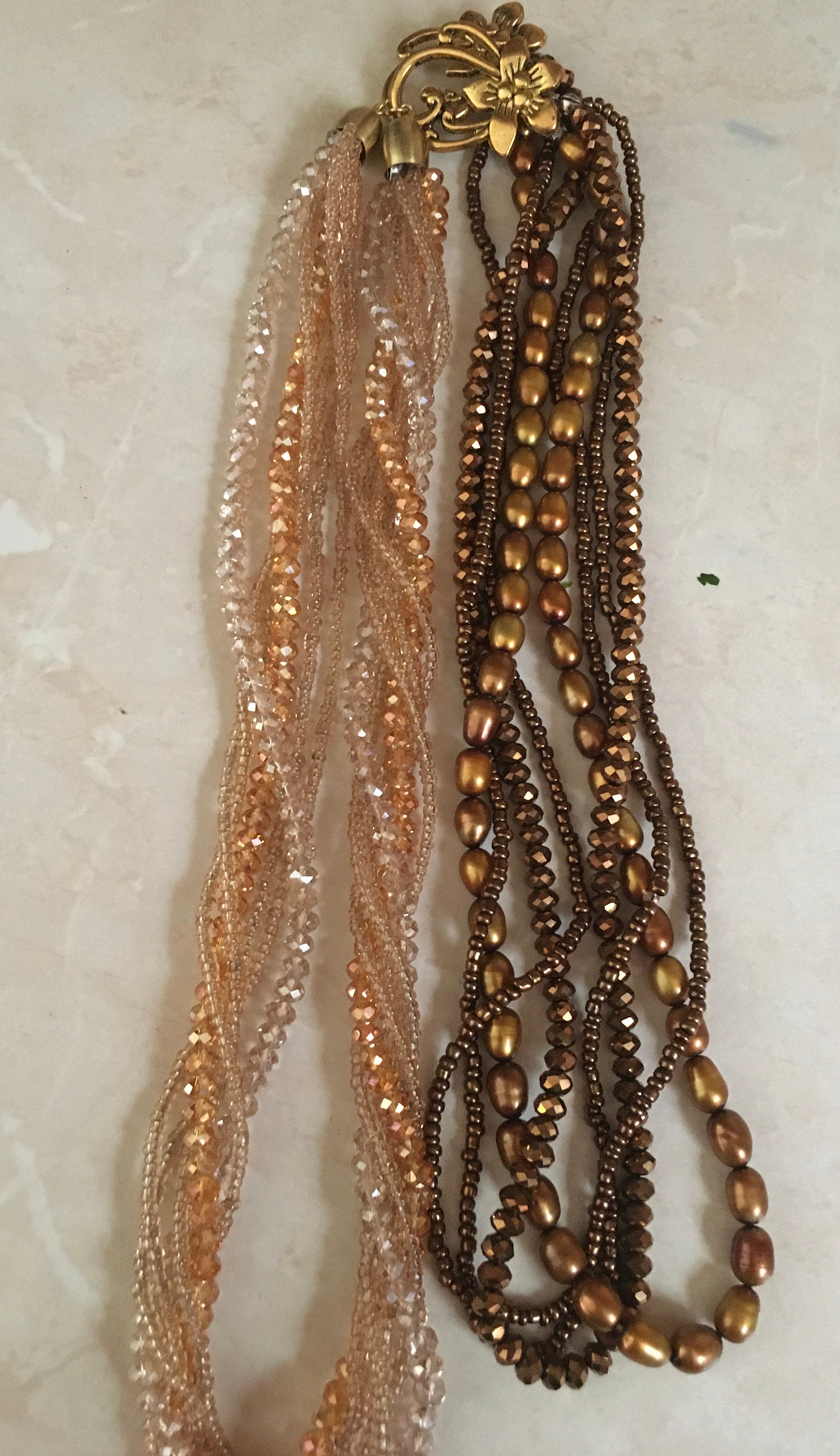 Multi-row Beads From Pearls and Crystals fallen - Etsy