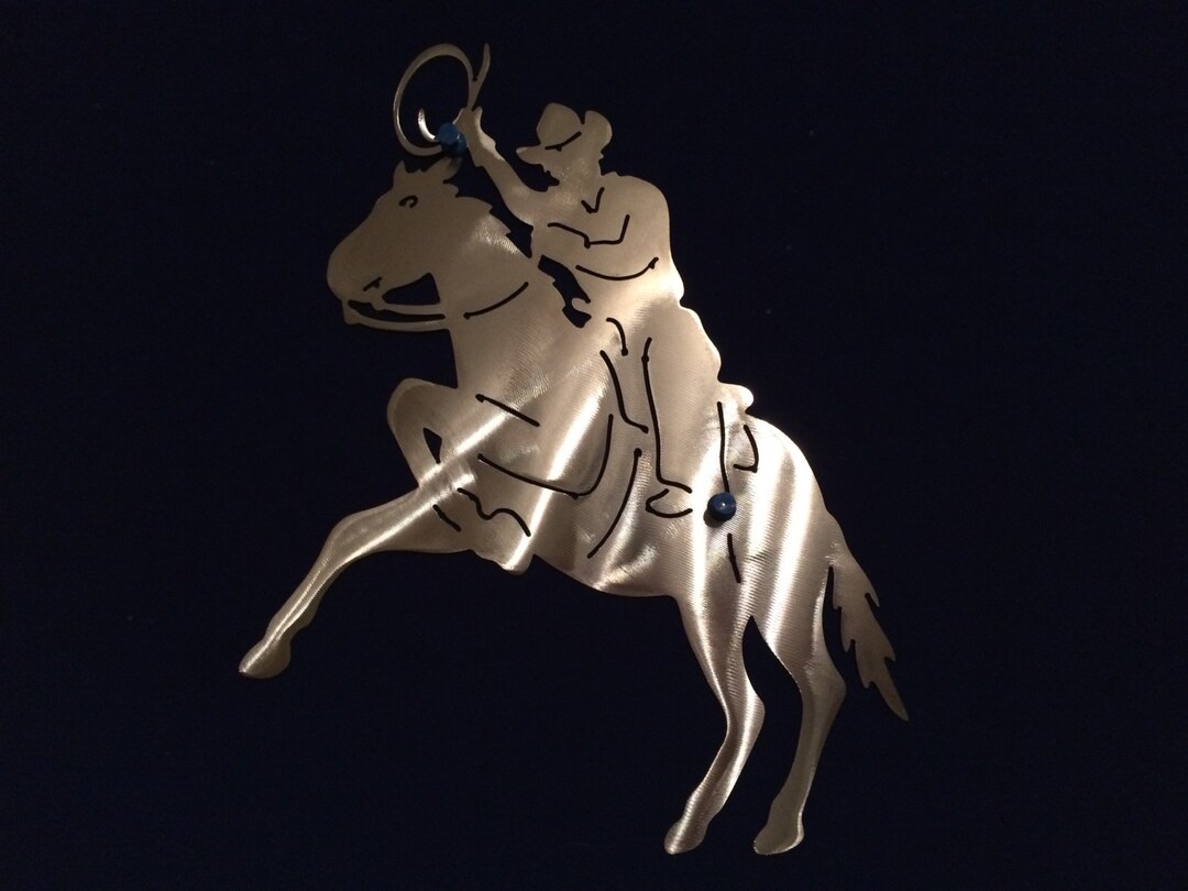 Metal Cowboy Waving Lasso Wall Decoration - Etsy