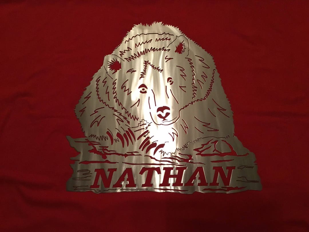 Metal Grizzly Wall Art With Name - Etsy