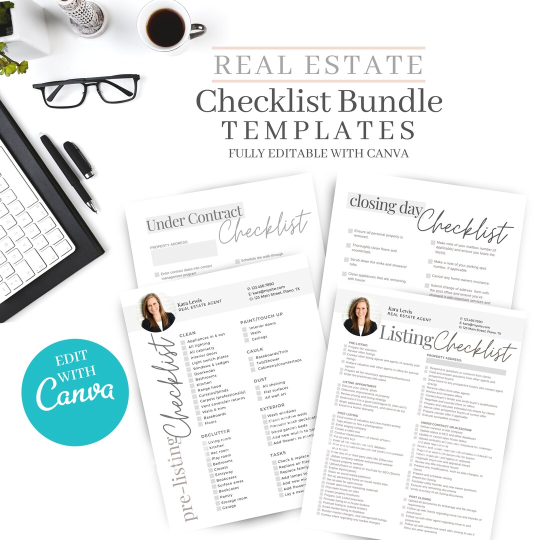 Under Contract, Closing Day, Pre-listing, Listing, Checklist, Checklist ...