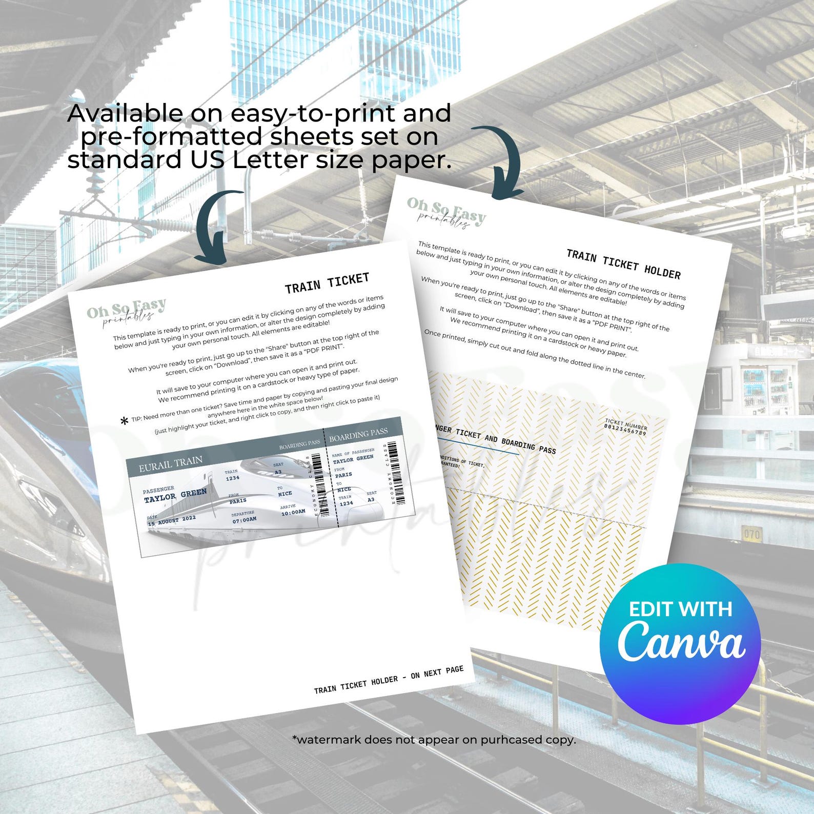 Printable Surprise Train Ticket, Printable Surprise Ticket, Surprise ...