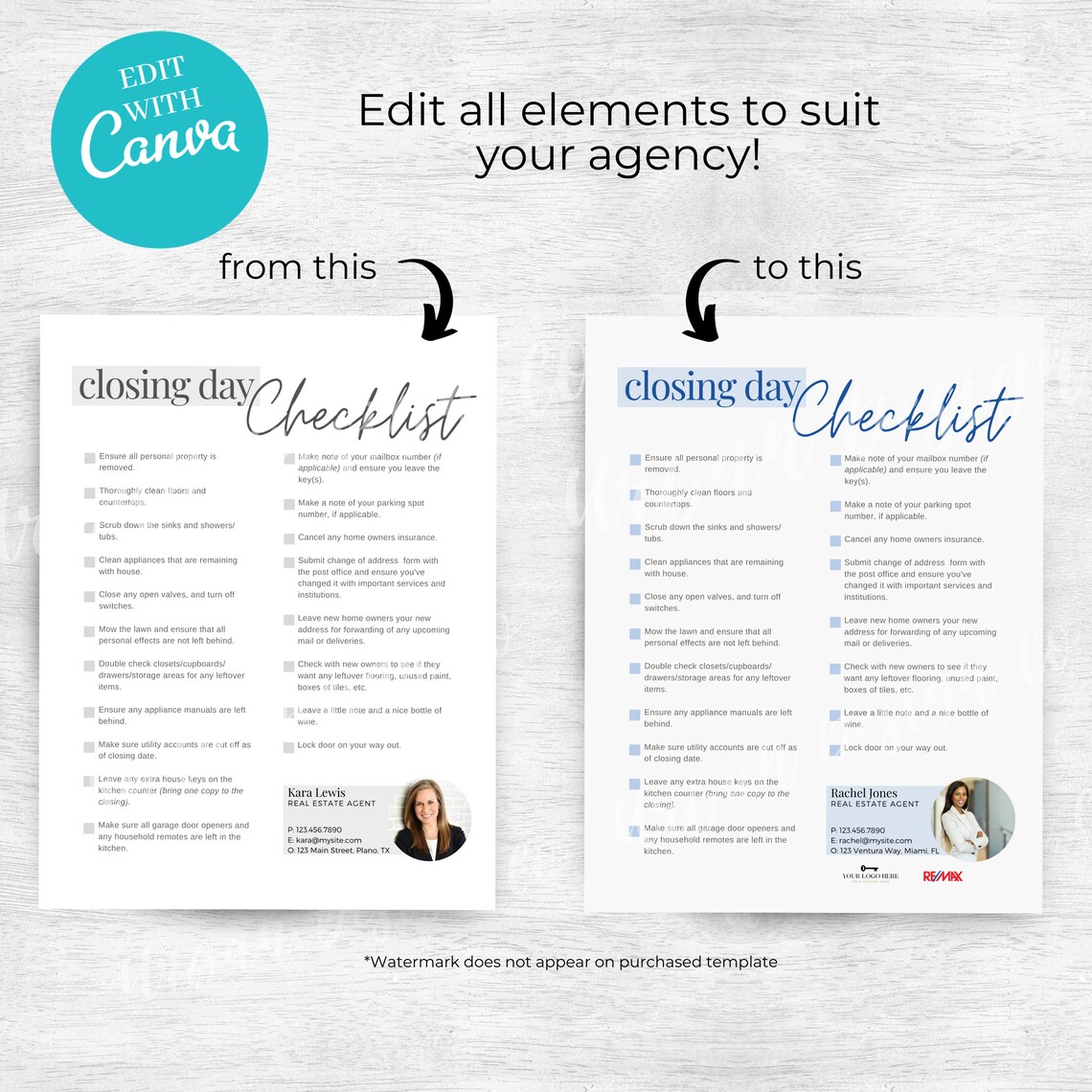 Closing Day Checklist, Real Estate Home Buyer, Real Estate Checklist ...