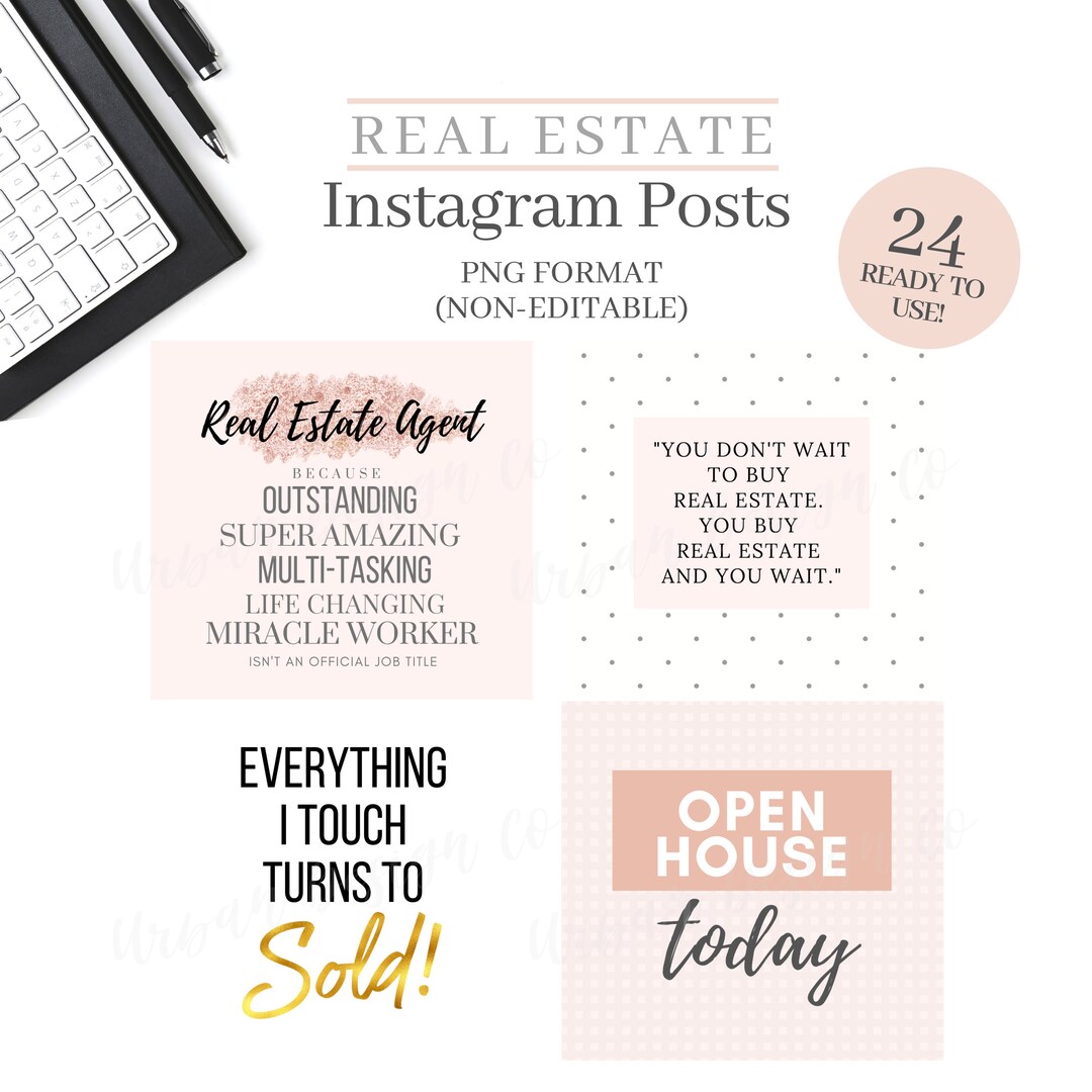 Realtor Instagram Posts: Real Estate Marketing Templates (PNG) - Etsy