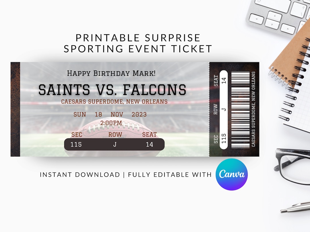 Printable Surprise Football Game Ticket, Printable Surprise Ticket ...