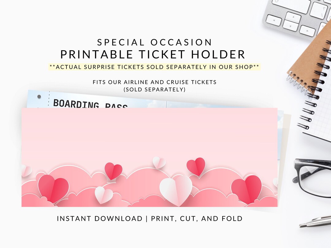 Ticket Holder, Printable Ticket Holder, Cruise Pass Holder, Surprise ...
