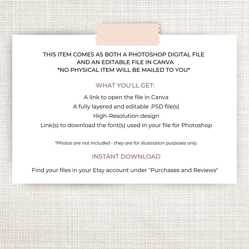 Print Release Template: Photography Marketing Board (canva & Photoshop ...