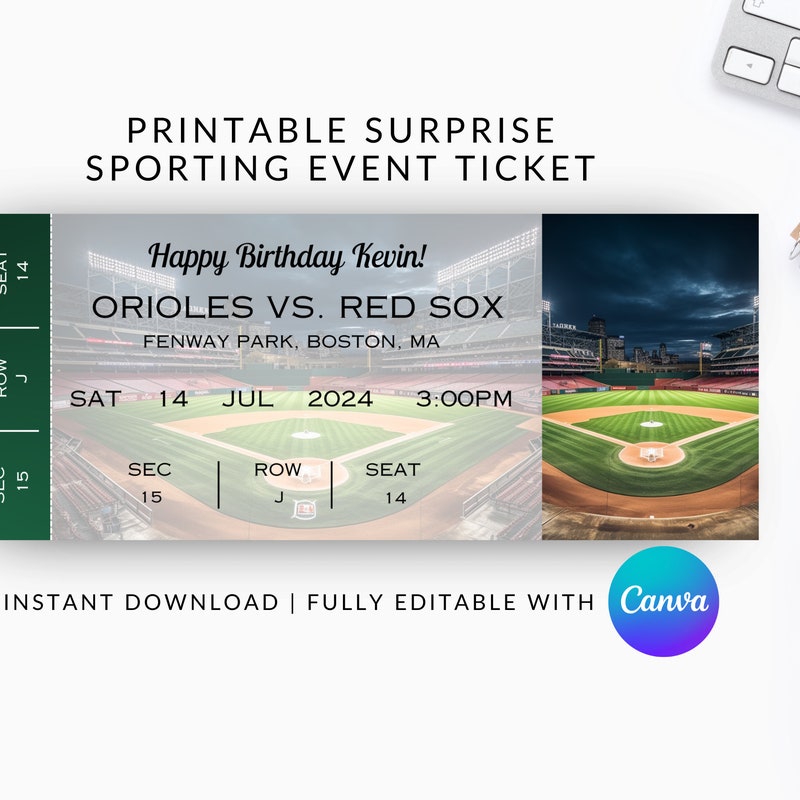 Baseball Ticket - Etsy