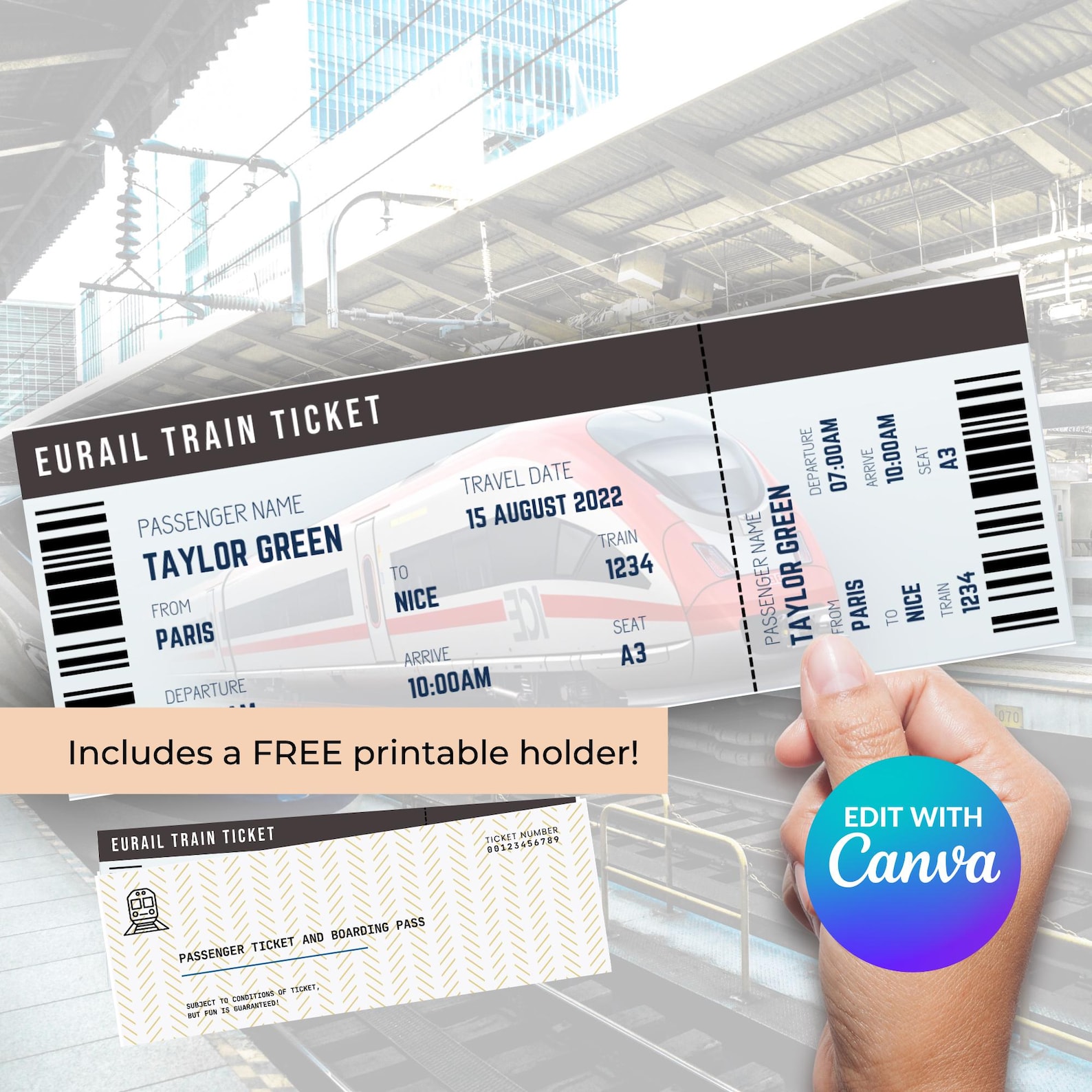 Printable Surprise Train Ticket, Printable Surprise Ticket, Surprise ...