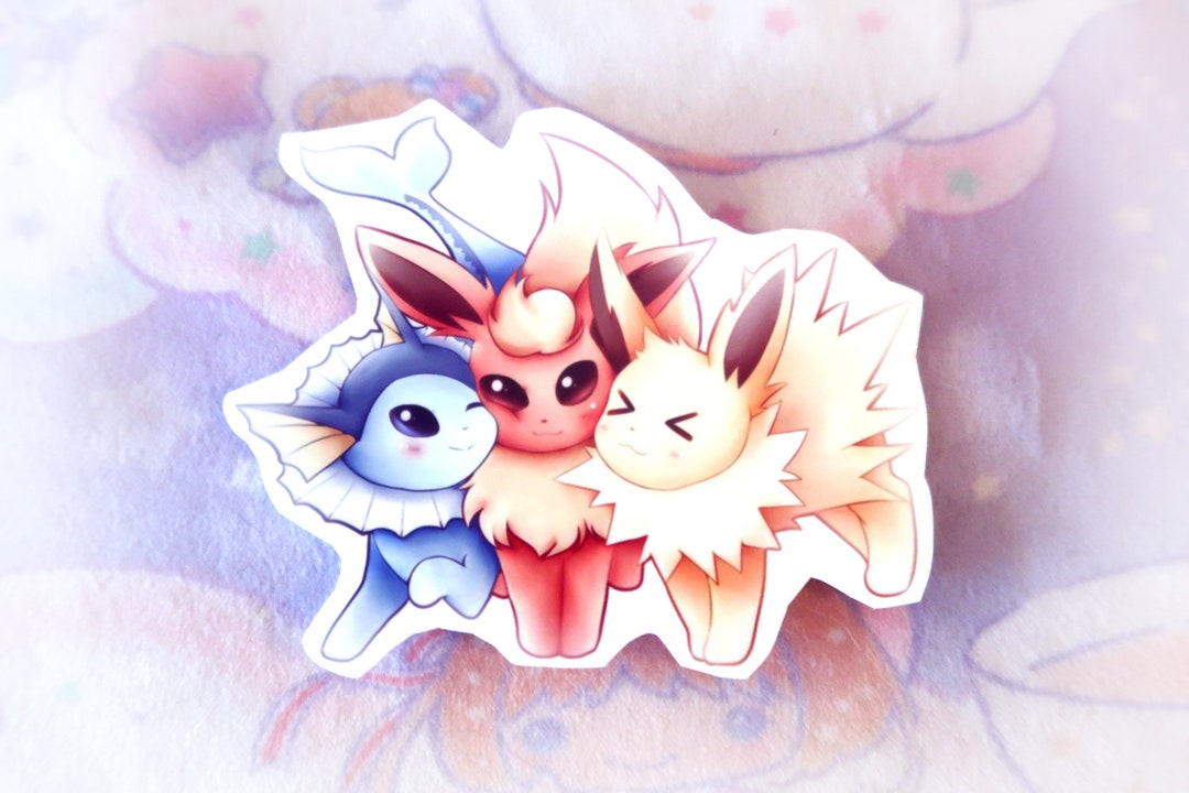 Eeveelution Trio Sticker Kawaii Decals Laptop Water Resistant ...