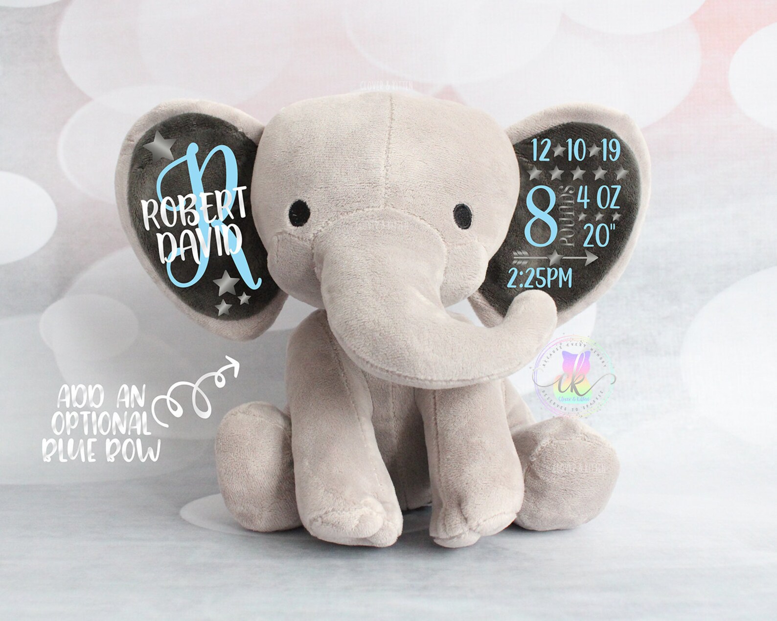 Boys Birth Stat Elephant Personalized Elephant Baby Boy - Etsy