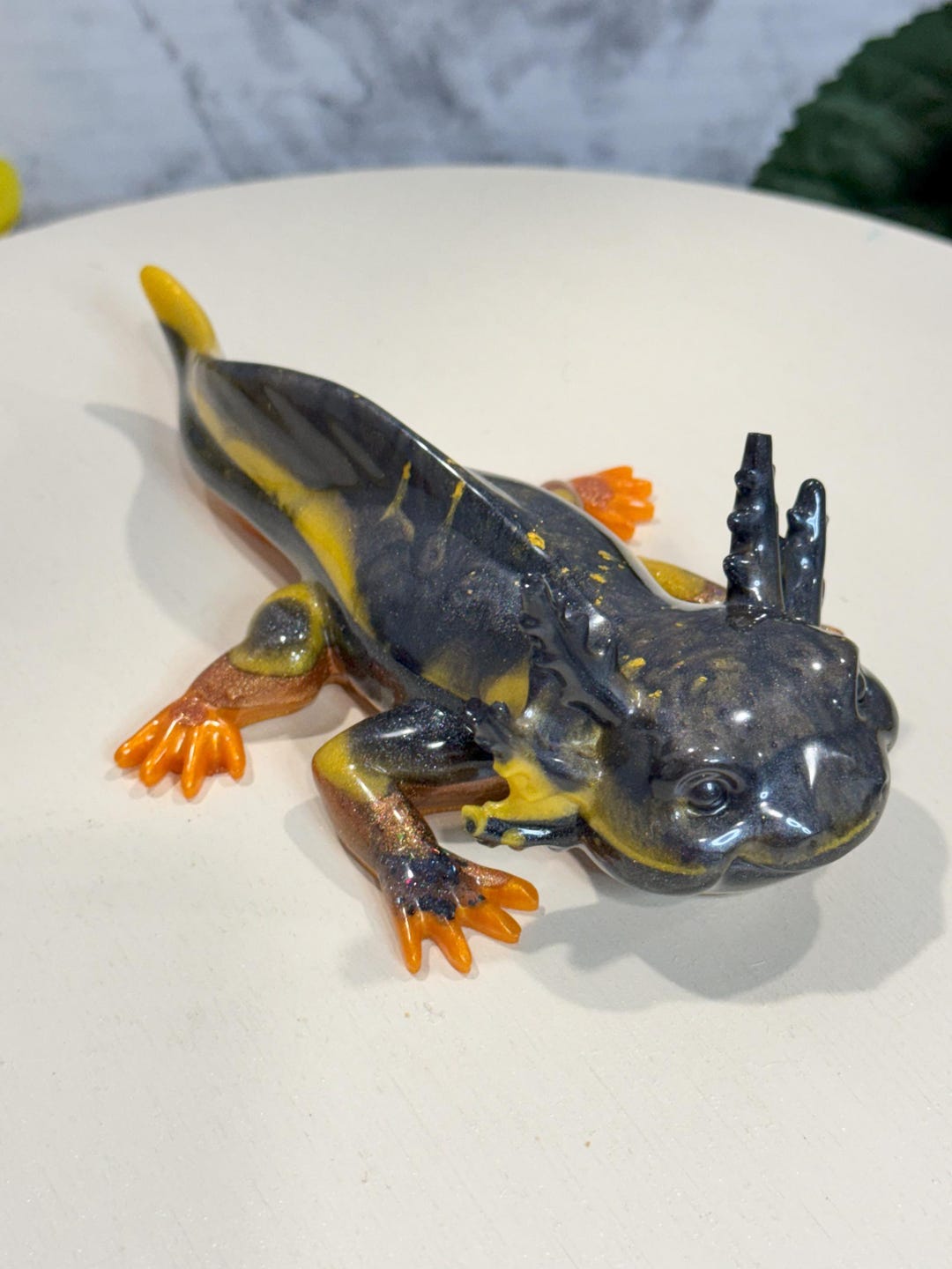 Axolotl Resin Art Figure Handmade Black, Gold, Yellow, Orange - Etsy
