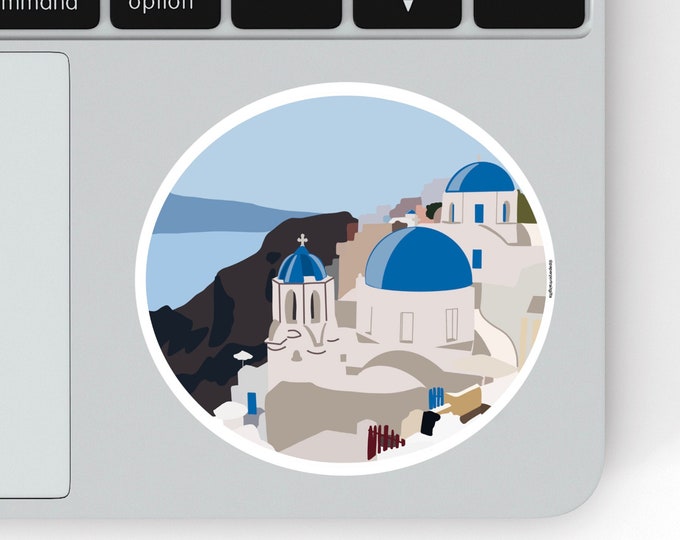 Greece Sticker, Santorini, Vinyl Sticker, Bubble-free, Travel Sticker ...