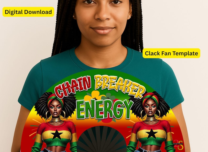 Juneteenth Clack Fan, Chain Breaker Energy, 1865 Freedom Celebration ...