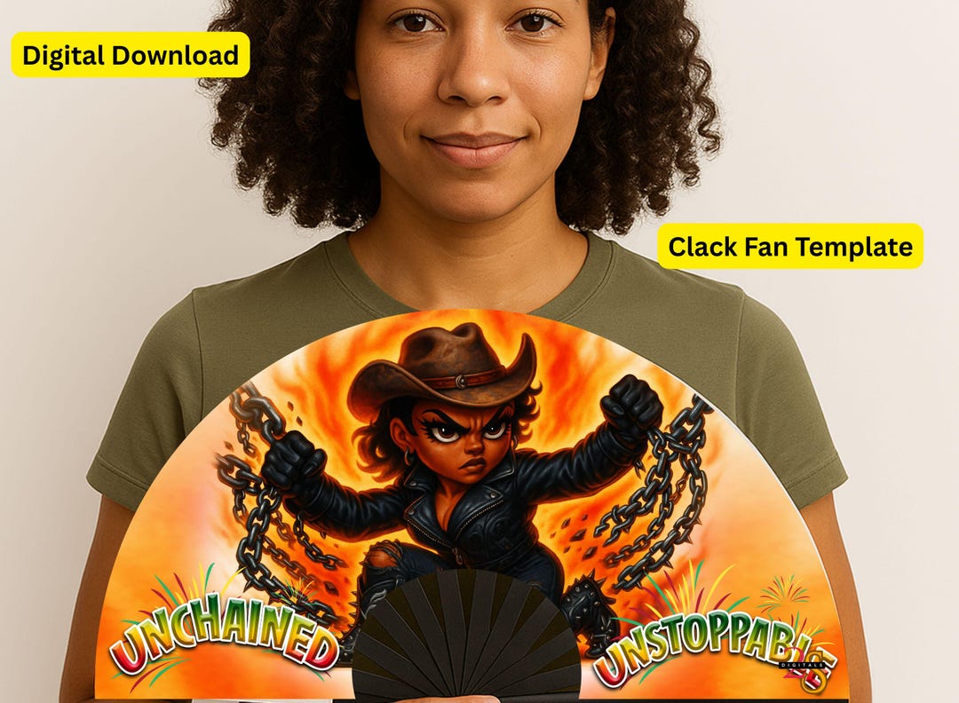 Juneteenth Clack Fan, Unchained Unstoppable,1865 Freedom Celebration ...