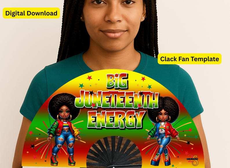 Juneteenth Clack Fan, Big Juneteenth Energy,1865 Freedom Celebration ...