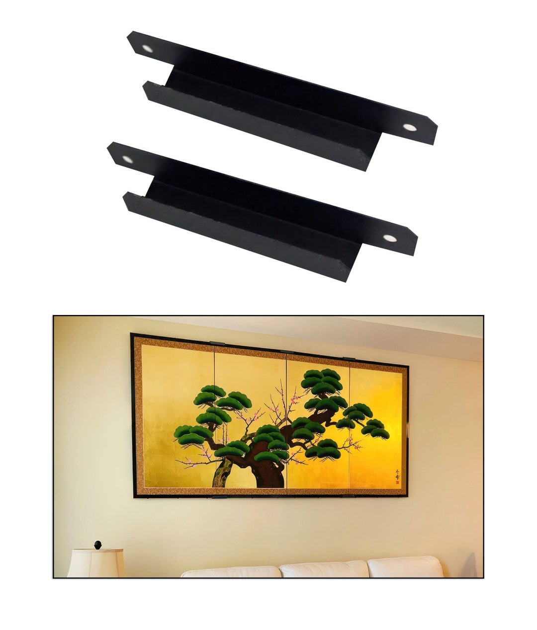 Pair Japanese Screen Byobu Mounting Brackets - Etsy