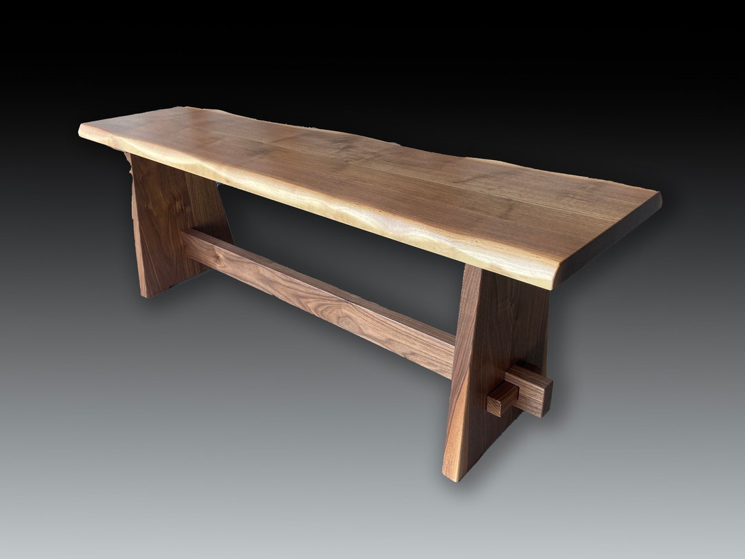 Japanese Bench, Walnut Wood - Etsy