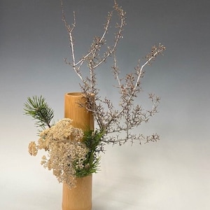 Ikebana Vase, Japanese Bamboo Cylinder for Nageire or Chabana Flower ...