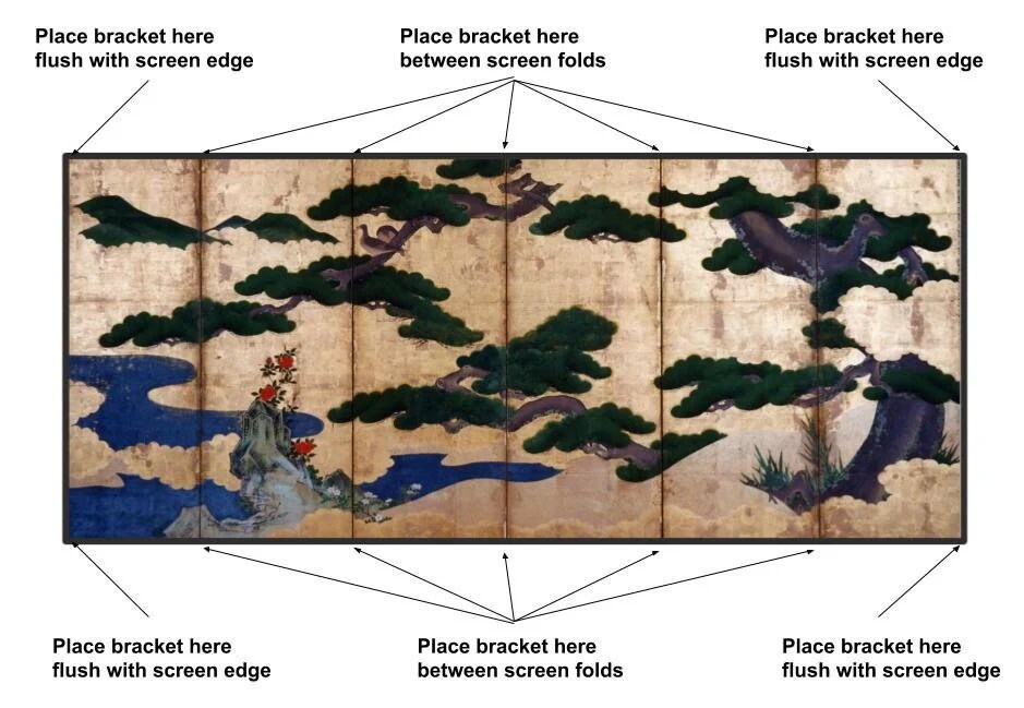 Pair Japanese Screen Byobu Mounting Brackets - Etsy