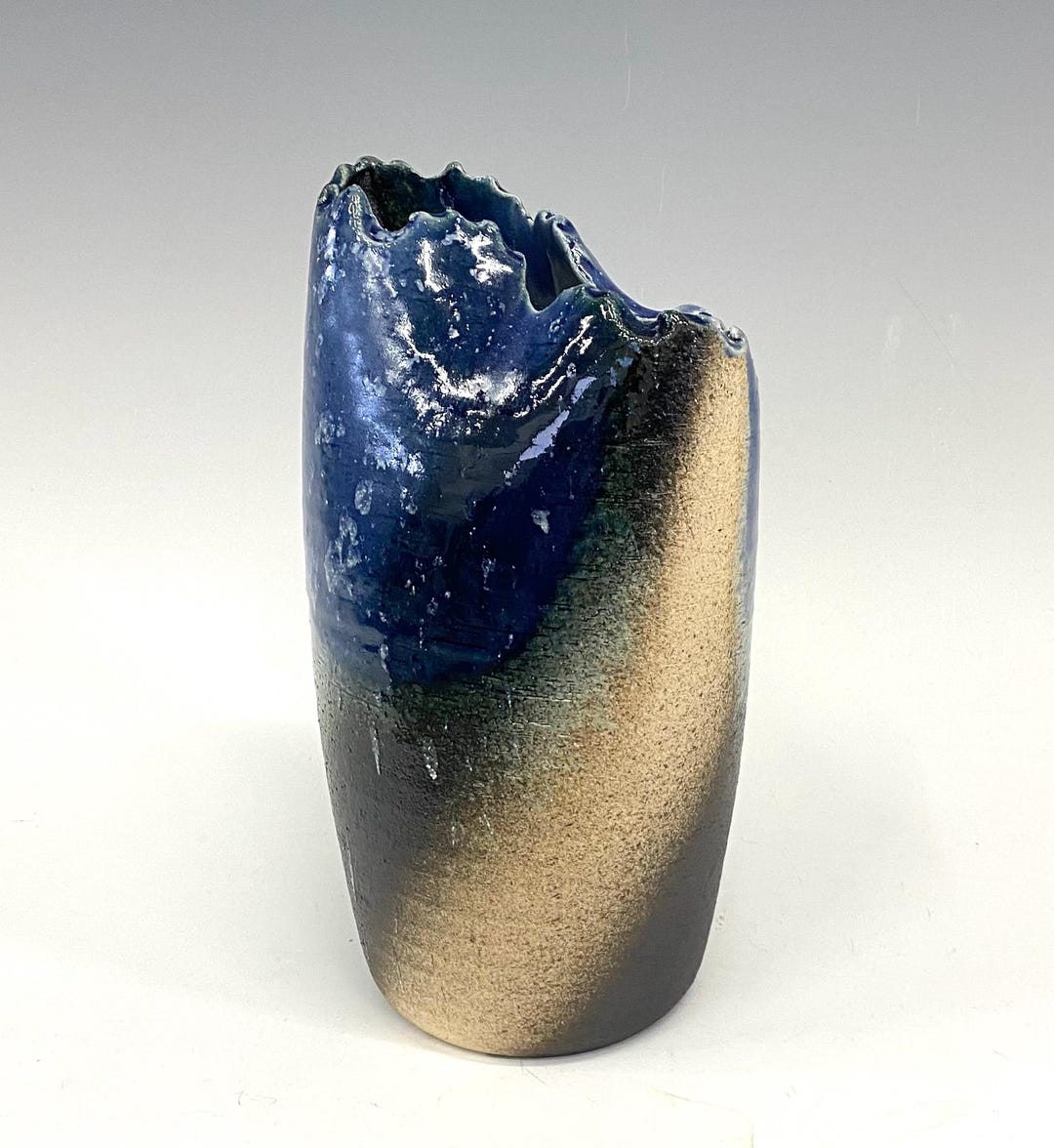 Ikebana Vase, Japanese Shigaraki Ceramic for Nageire or Free-style ...