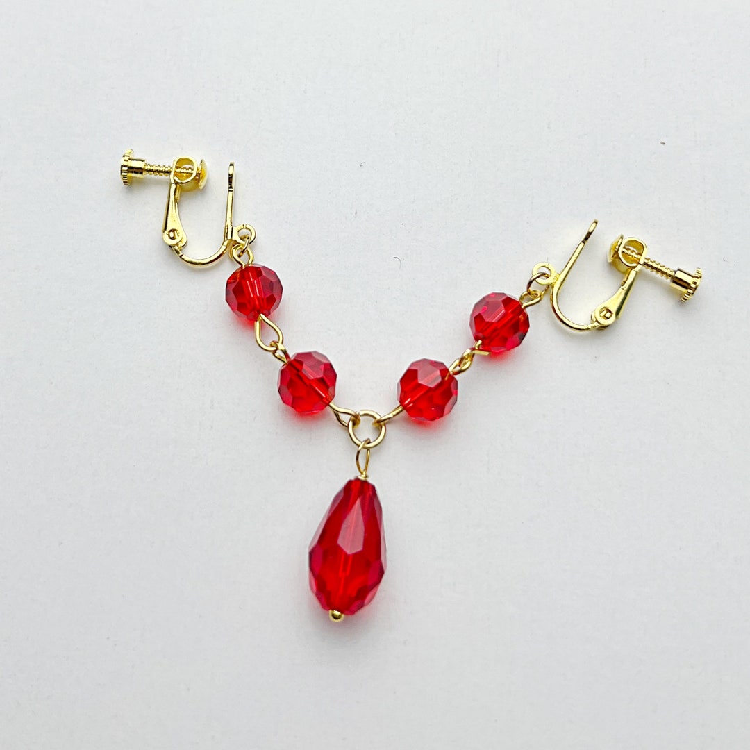 Clitoral Clamp Red Crystals Non Piercing Labia Clip ,body Sexy Clit ...