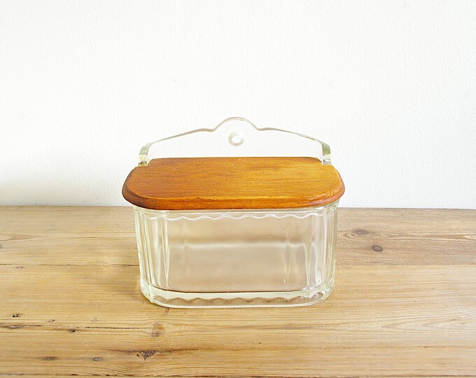 Vintage Salt Box Salt Cellar With Wood Lid Danish Old Box - Etsy