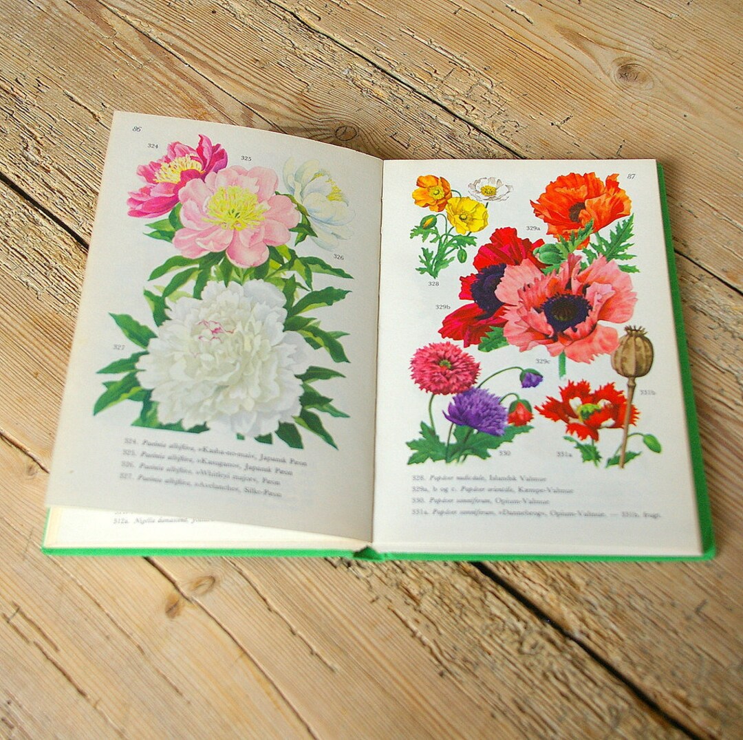 Vintage Flower Book Garden Guide, 100+ Floral Illustrations Prints ...