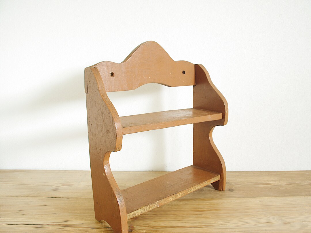 Vintage Small Wooden Shelf, Simple Primitive Rustic Rack, Kitchen ...