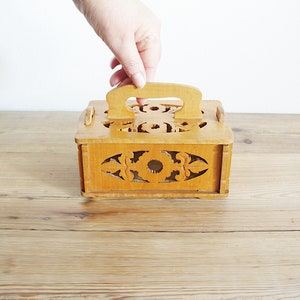 Vintage Filigree Wooden Box to Take Apart, Puzzle Fretwork Box With Lid ...