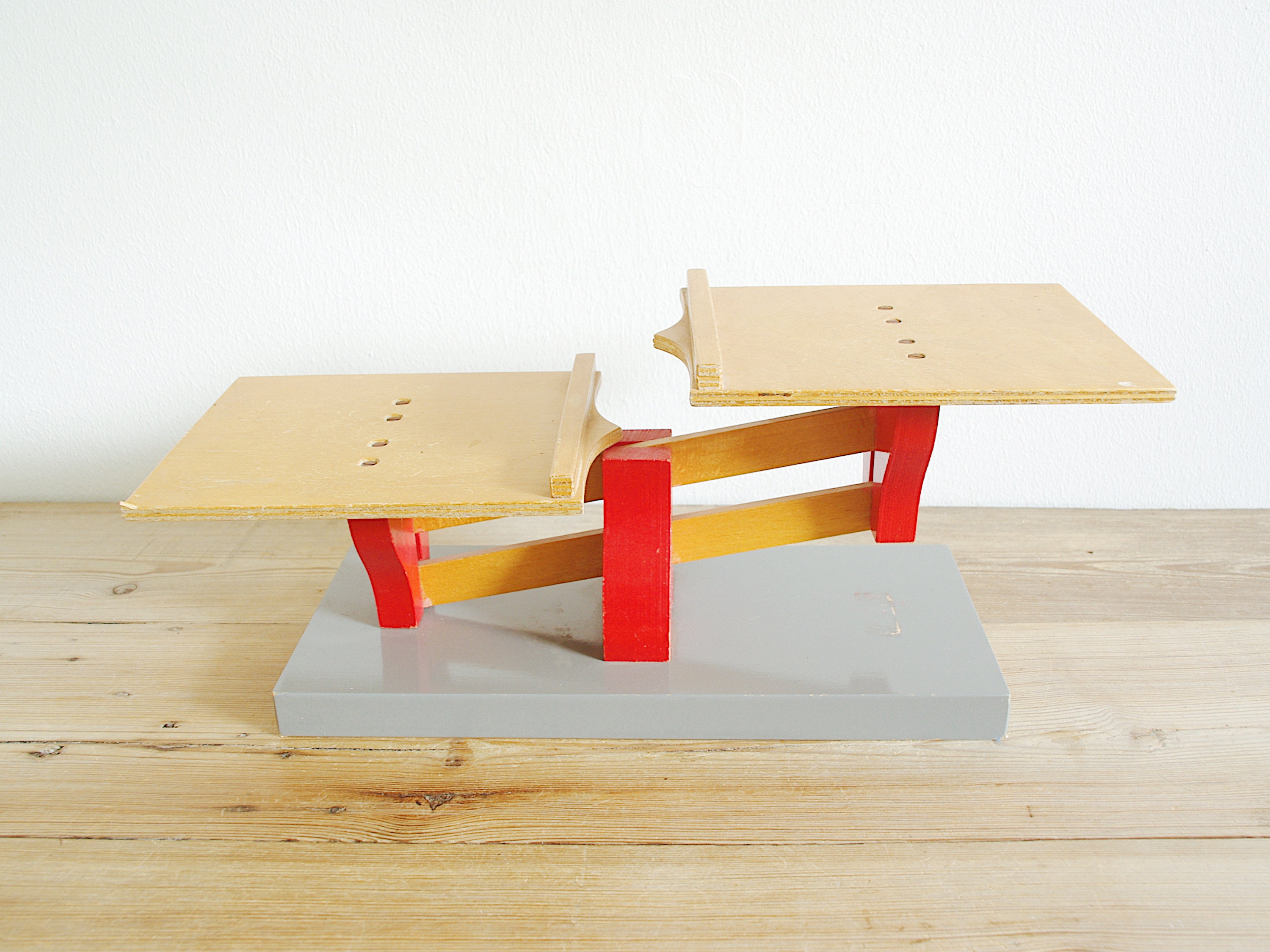 Vintage Wooden Toy Grocery Store Scale Painted in Gray and Red, Toy for ...