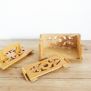 Vintage Filigree Wooden Box to Take Apart, Puzzle Fretwork Box With Lid ...