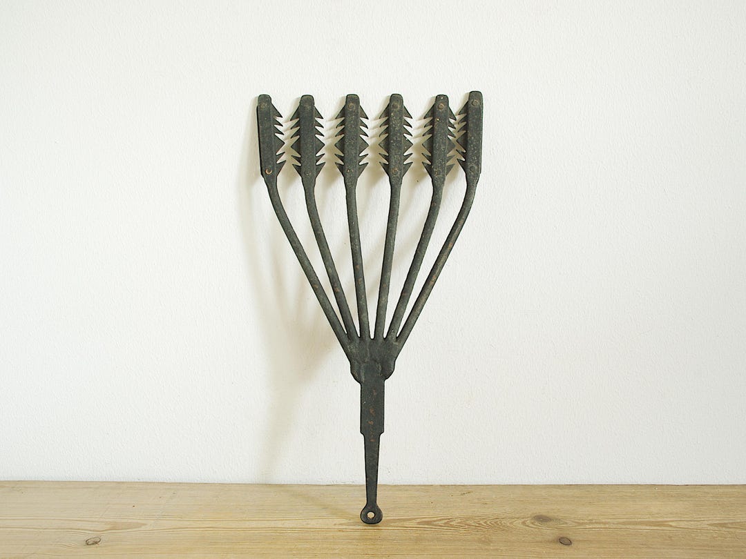 Vintage Antique Eel Iron, Hand Forged With 6 Tines, Simple Rustic ...