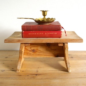 Vintage Wooden Step Stool, Foot Stool Primitive, Rustic Side Table, Bed ...