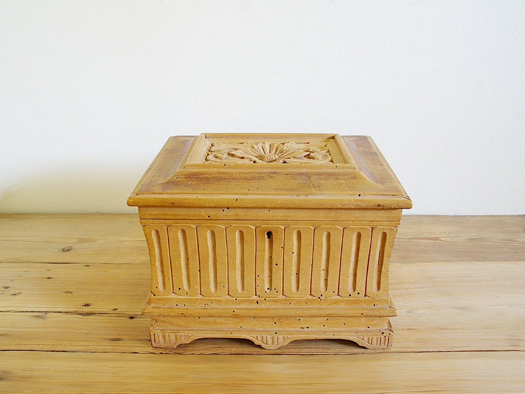 Vintage Antique Hand Carved Wood Box or Chest, Intricate Decorated Box ...