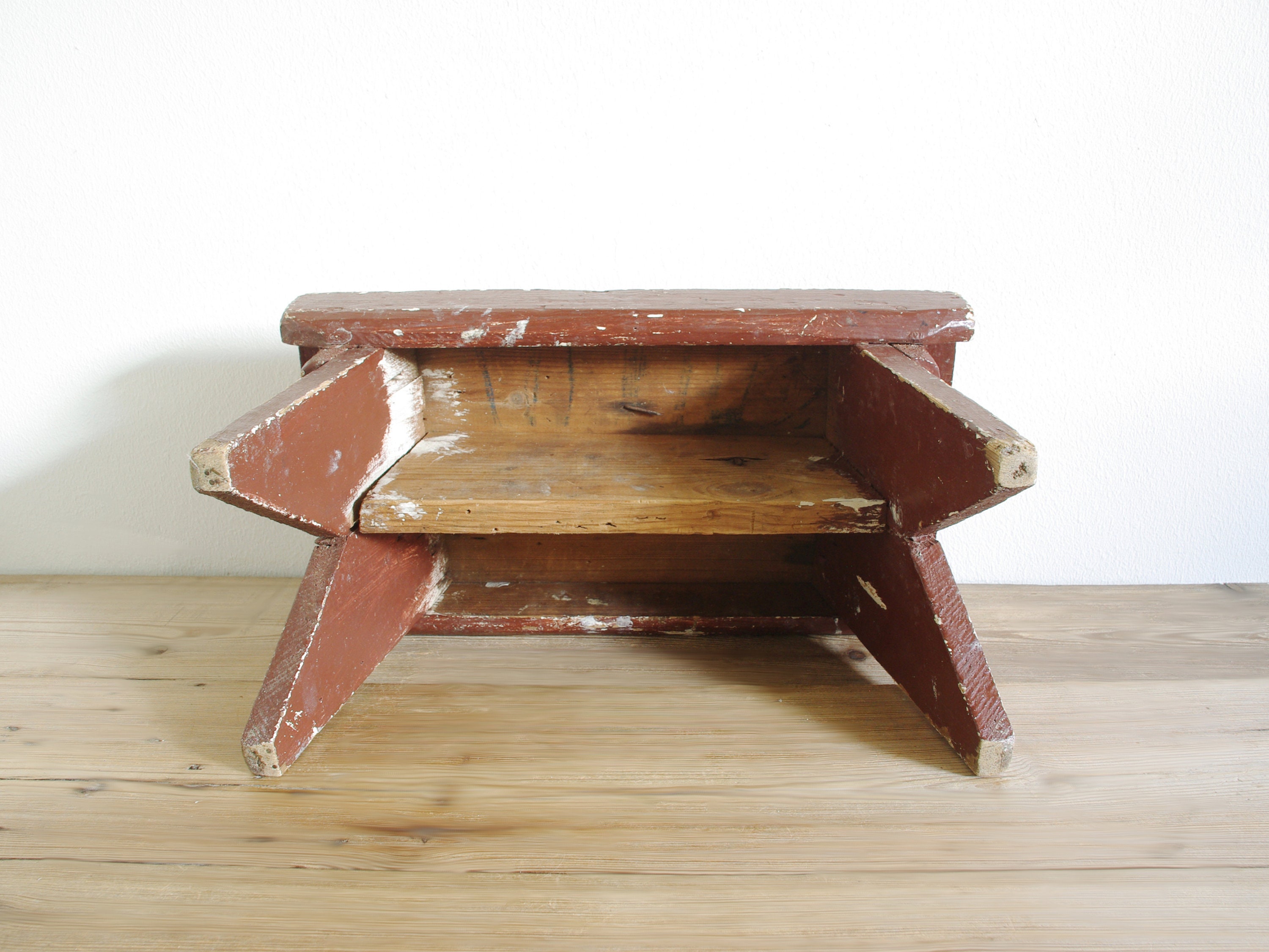 Vintage Wooden Step Stool Foot Stool Green Painted Primitive - Etsy