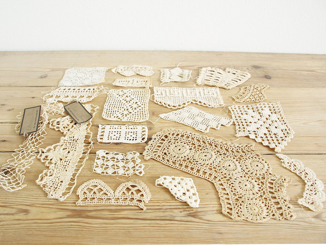 Vintage Lot of Hand Crochet Lace Samples From Danish School, Antique ...