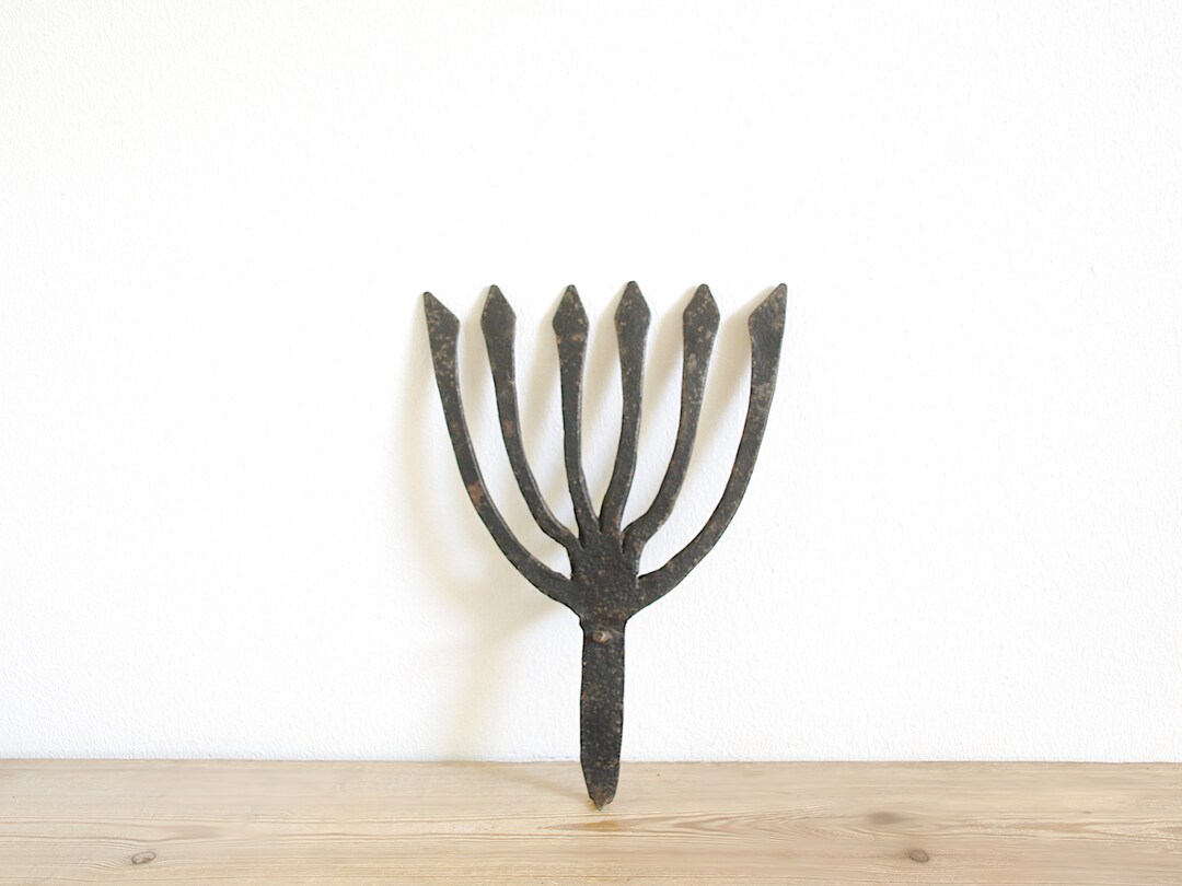 Vintage Antique Eel Iron, Hand Forged With 6 Tines, Simple Rustic ...