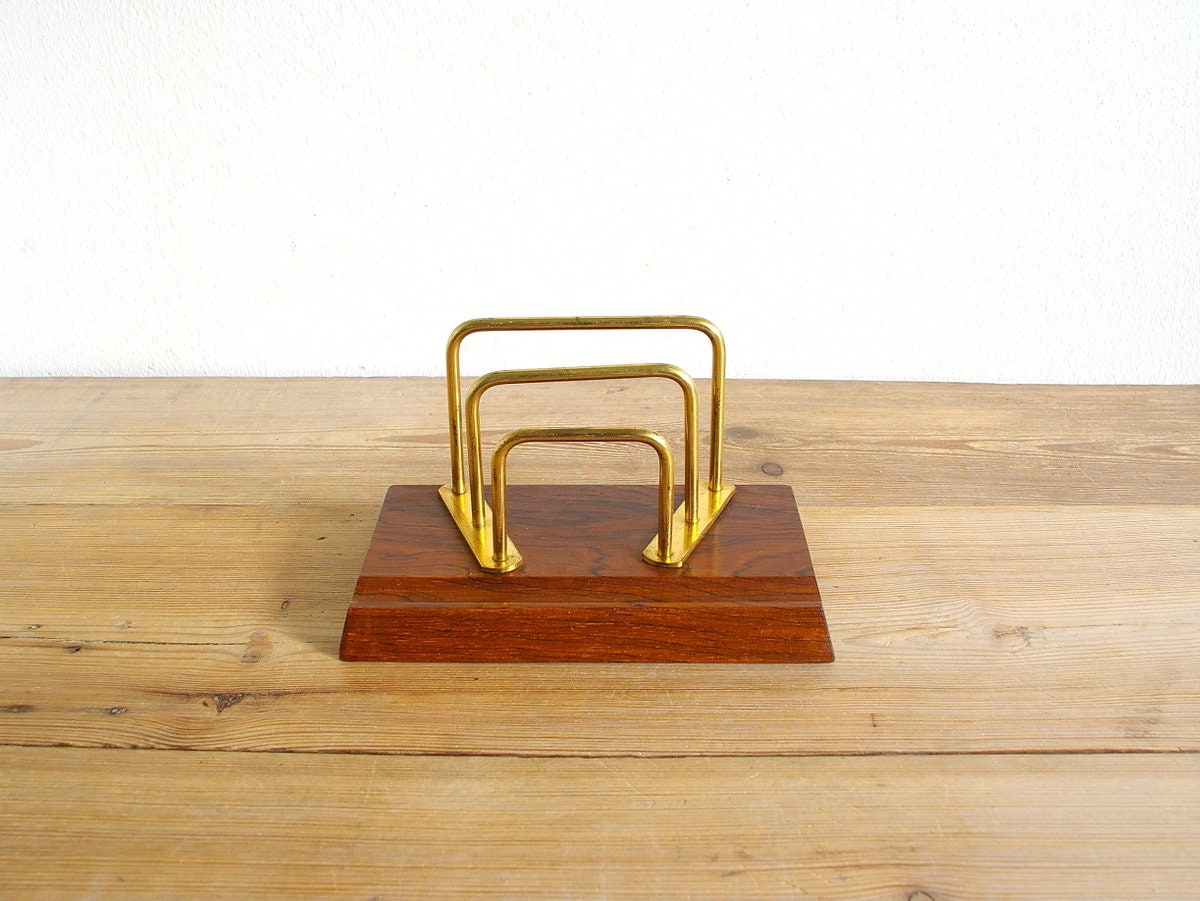 Vintage Rosewood Letter Holder Desk Organizer Mid Century | Etsy