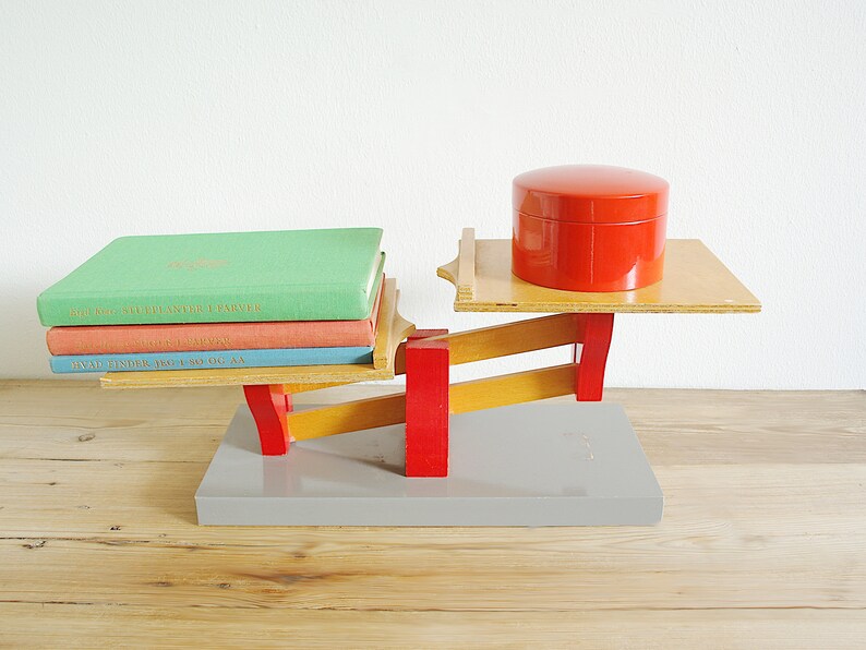 Vintage Wooden Toy Grocery Store Scale Painted in Gray and - Etsy