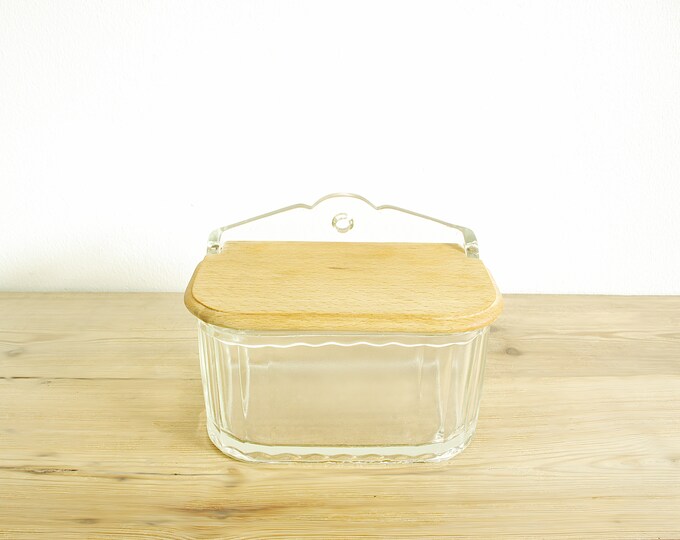Vintage Salt Box Salt Cellar With Wood Lid Danish Old Box - Etsy