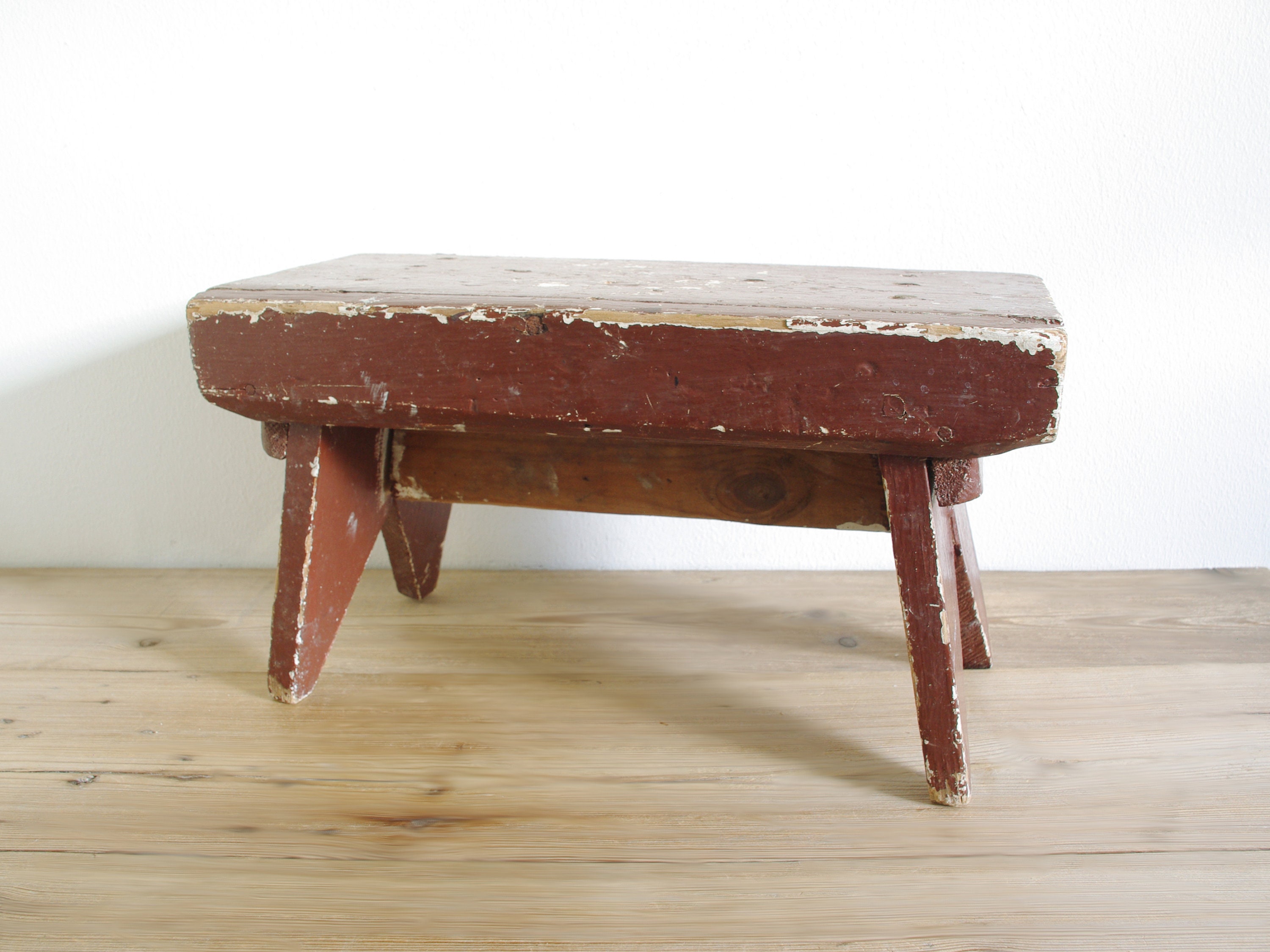 Vintage Wooden Step Stool Foot Stool Green Painted Primitive - Etsy