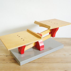 Vintage Wooden Toy Grocery Store Scale Painted in Gray and Red, Toy for ...