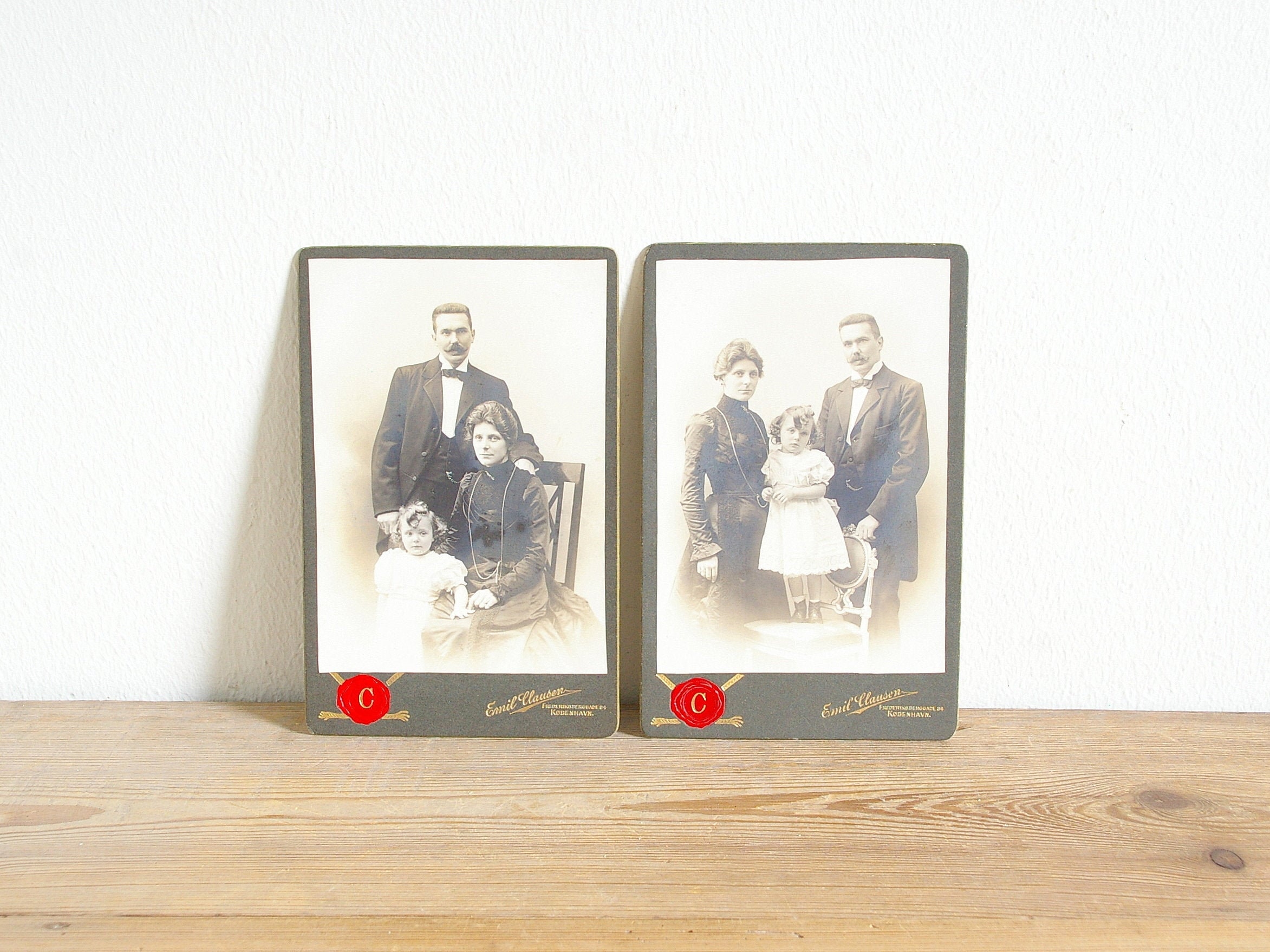 Vintage pair sepia photos of family real antique sepia toned | Etsy