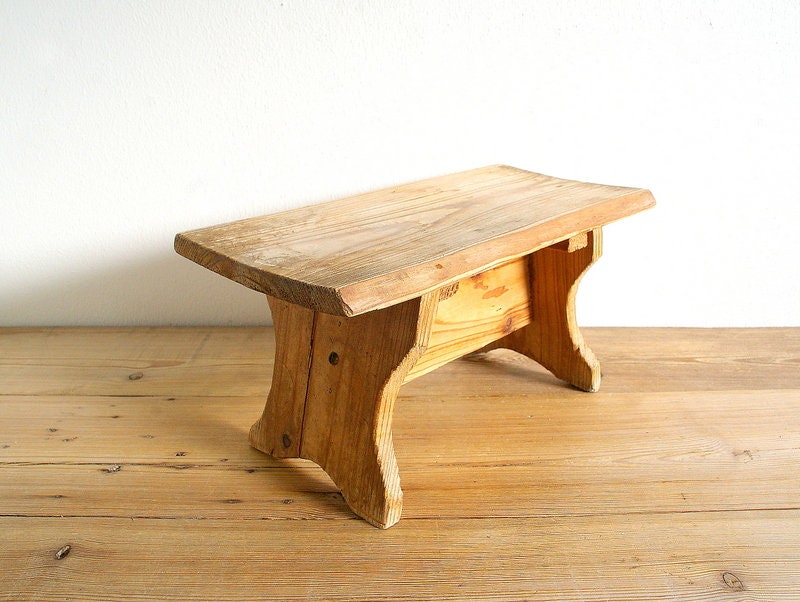 Vintage Wooden Step Stool Foot Stool Primitive Rustic Side - Etsy