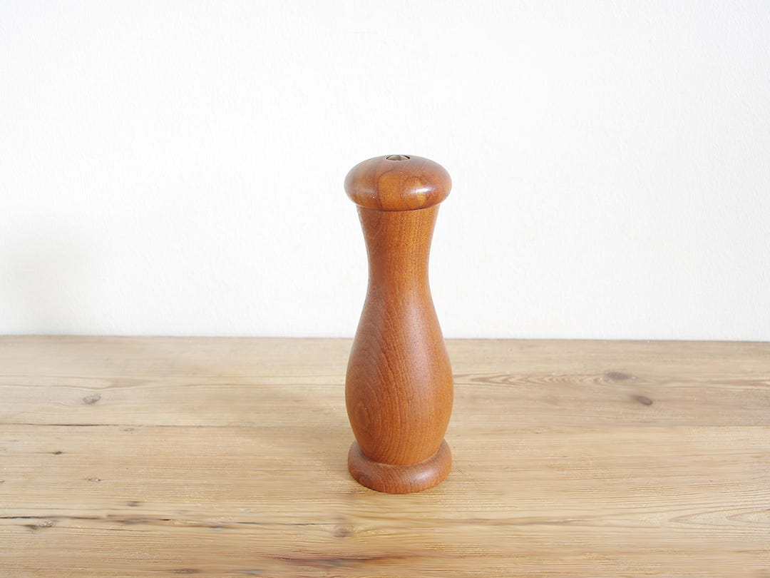 Vintage Teak Pepper Grinder With Brass Detail, Mid Century Modern ...