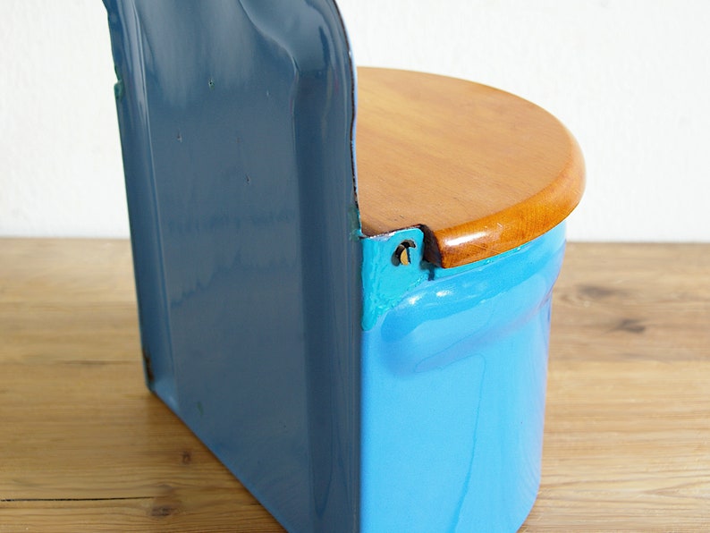 Vintage Salt Box Cellar Blue Wood Lid Danish Enamel Blue - Etsy