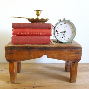 Vintage Wooden Step Stool, Foot Stool Primitive, Rustic Side Table, Bed ...