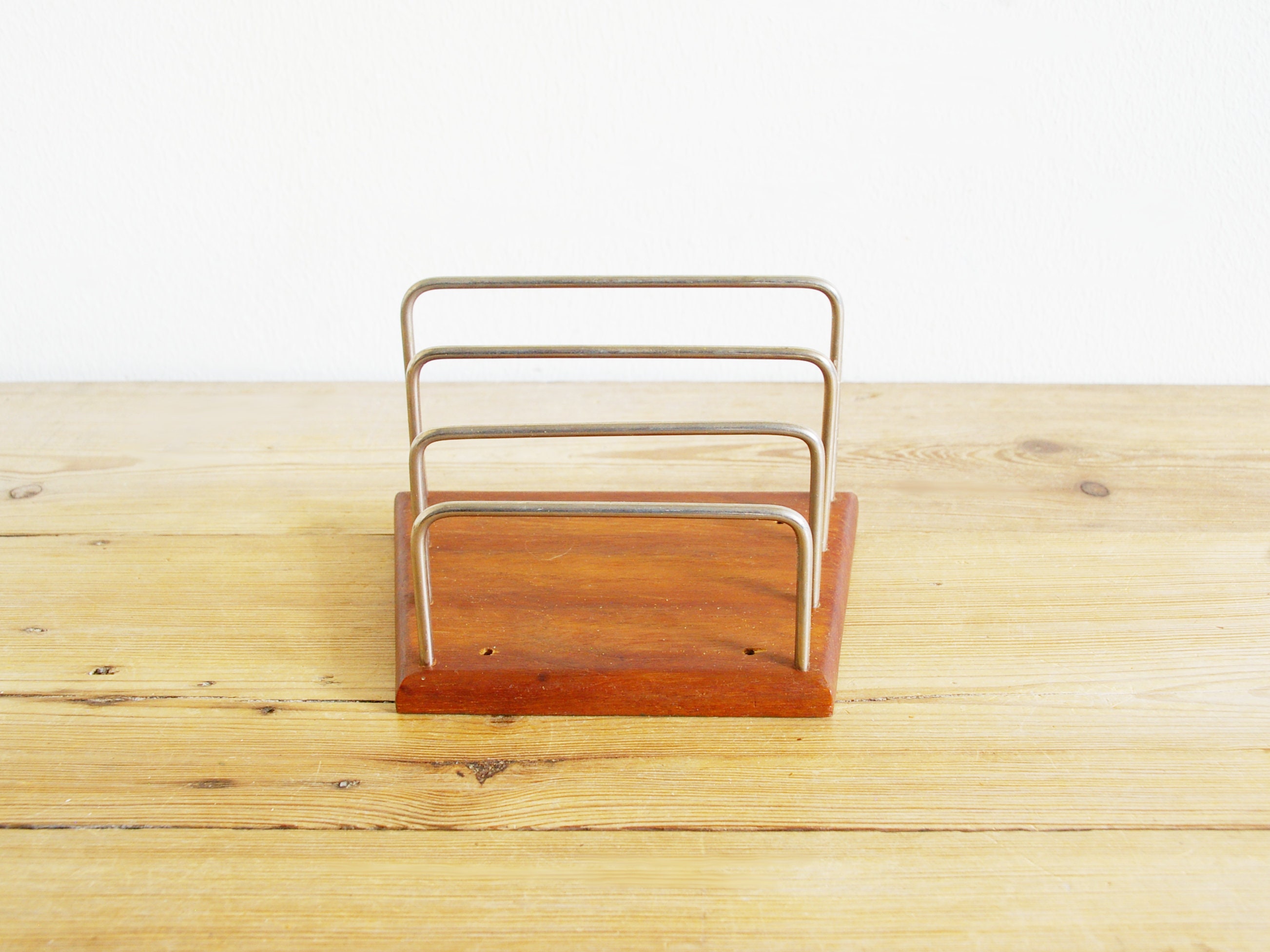 Vintage Letter Holder Teak Desk Organizer Mid Century Modern - Etsy