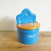 Vintage Salt Box Cellar Blue Wood Lid Danish Enamel Blue - Etsy