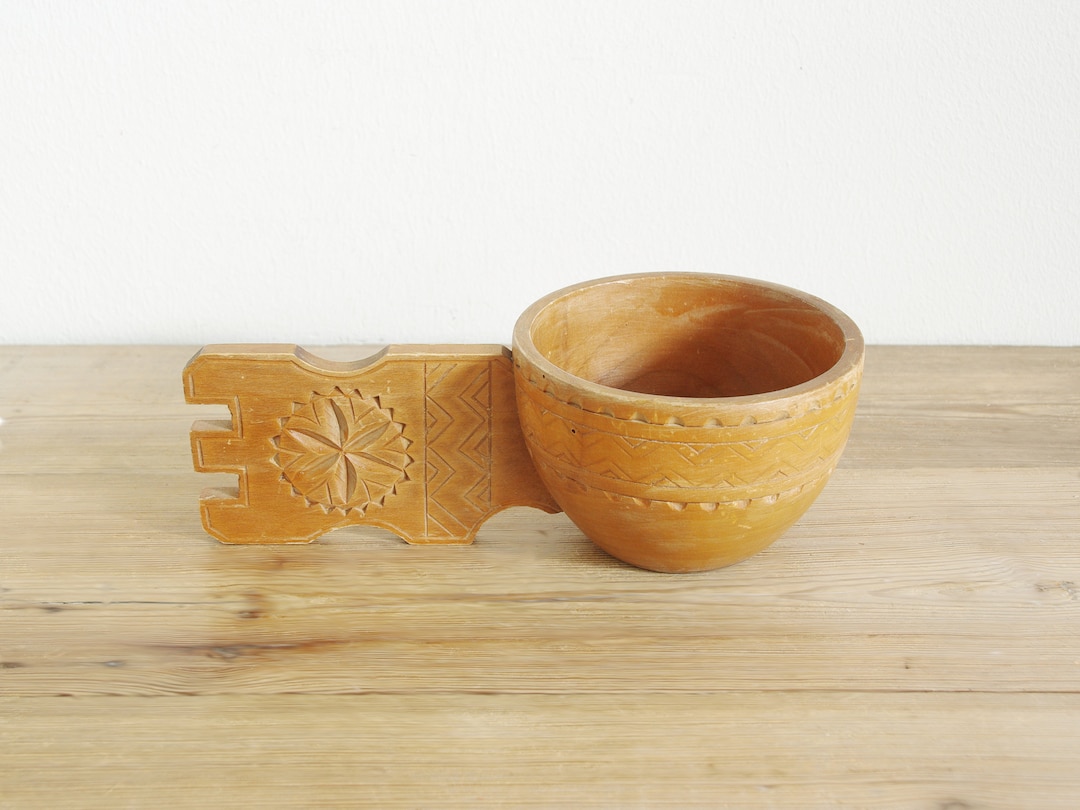 Vintage Wooden Cup Kåsa Kuksa Guksi, Decorative Detailed, Scandinavian ...